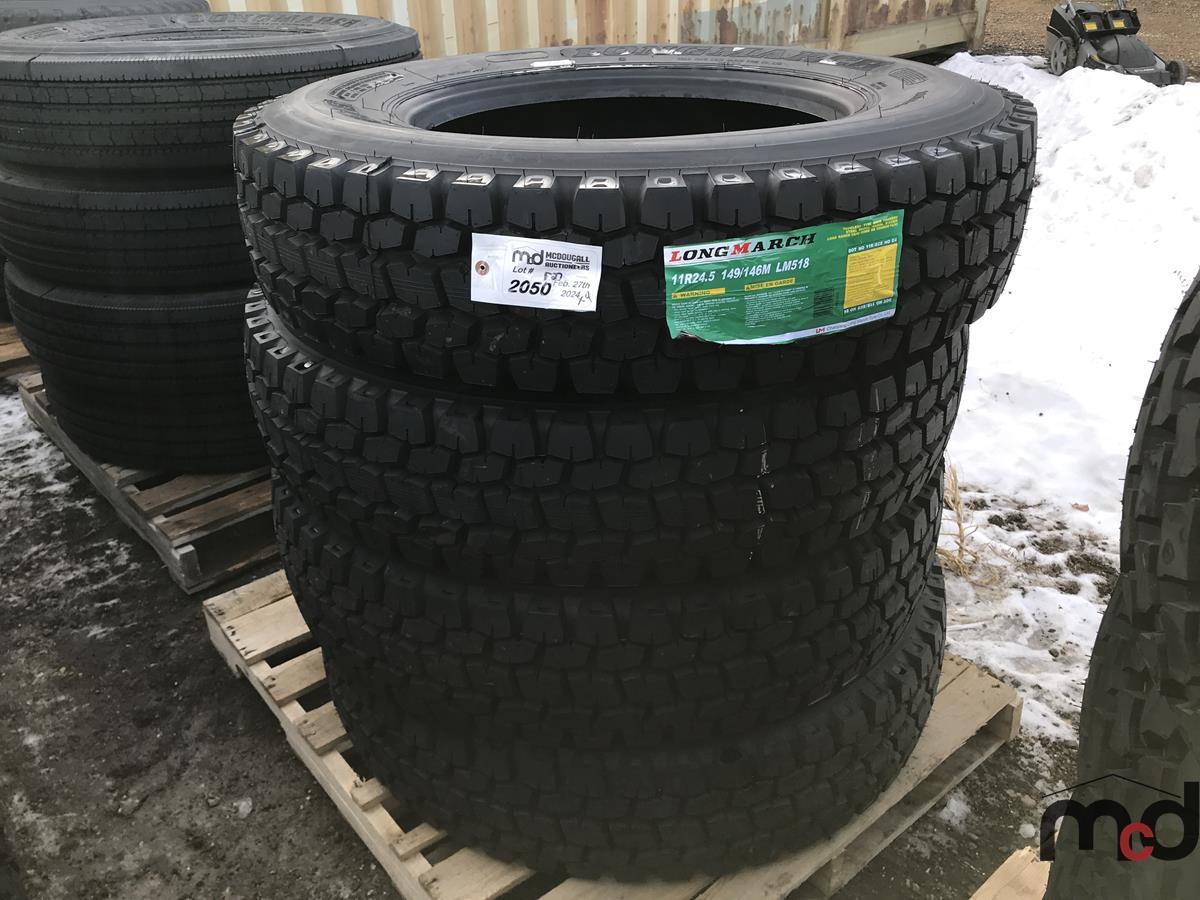 Unused Longmarch 11R24.5 LM518 Tire - Must Take 4 Times the Bid Price